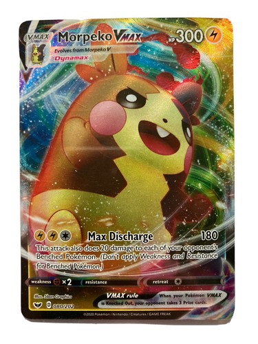 Morpeko VMAX Sword & Shield Ultra Rare Full Art Holo 080/202 NM Pokemon ...