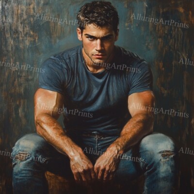 Male Model Photo Print Muscular Handsome Hunk College -B977 | eBay