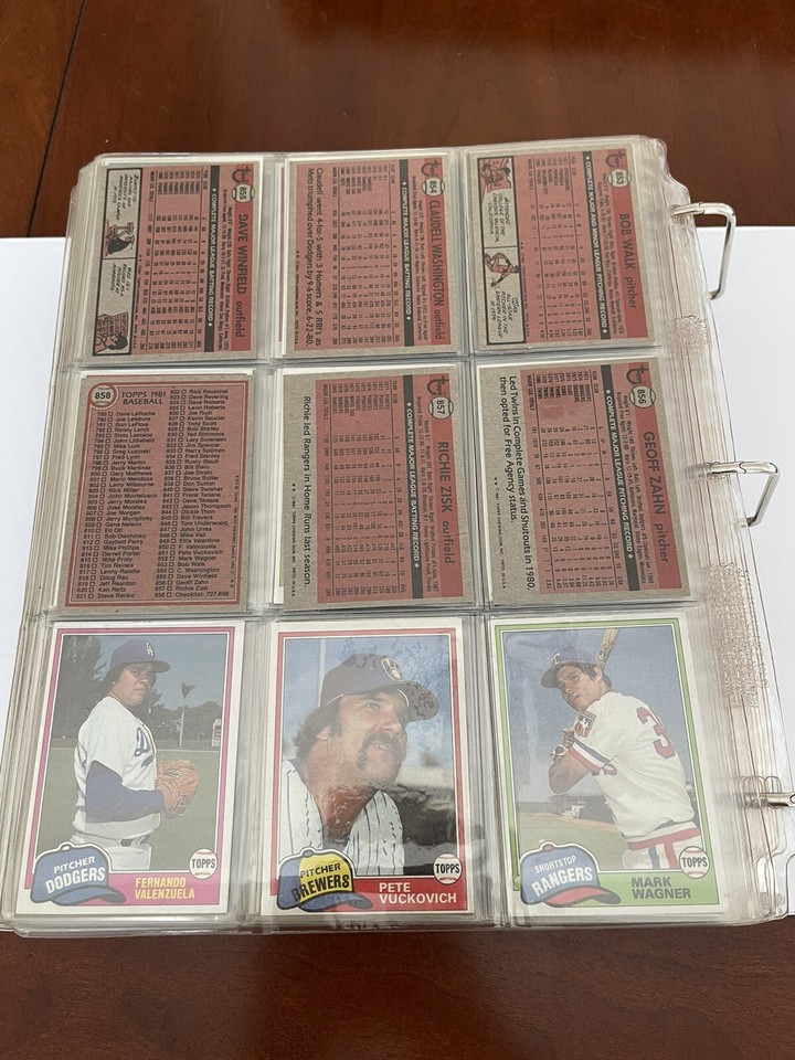 1981 TOPPS BASEBALL HIGH GRADE COMPLETE SET 858 CARDS NM/MT-MINT SHARP ...