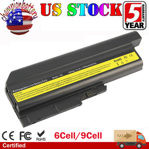 Laptop Battery for IBM Lenovo ThinkPad T61 T61p T60 R61 R61i R60 T500 ...