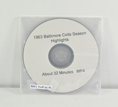 1963 Baltimore Colts NFL Football Season Highlights DVD | eBay