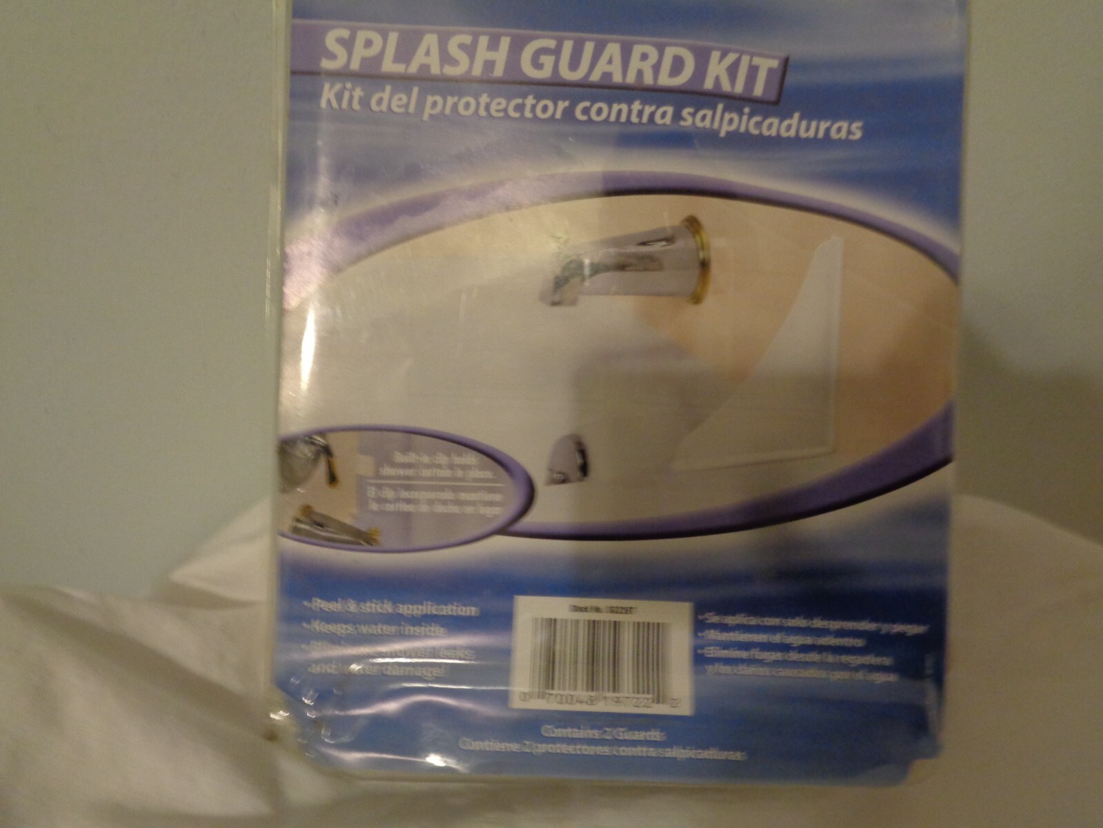 Splash Guard Kit Prevent Water Splashing Tub & Shower Clip Holds Shower ...