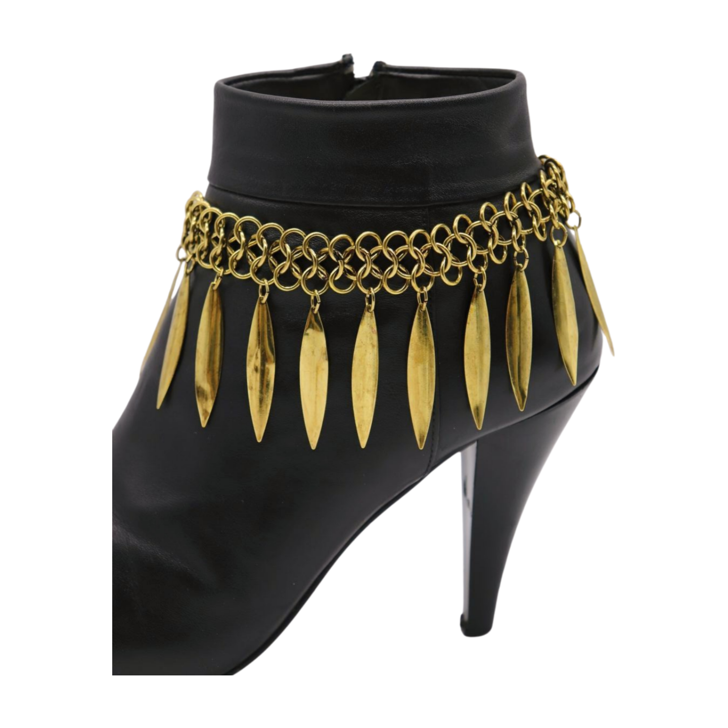 Women Antique Gold Metal Boot Chain Bracelet Shoe Anklet Ethnic Leaf ...