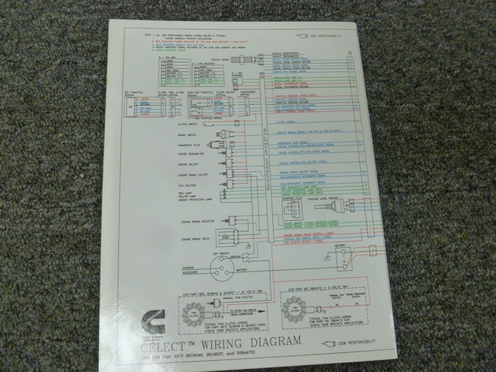 1997-1998 Cummins M11 Celect Diesel Engine Electrical Wiring Diagram ...