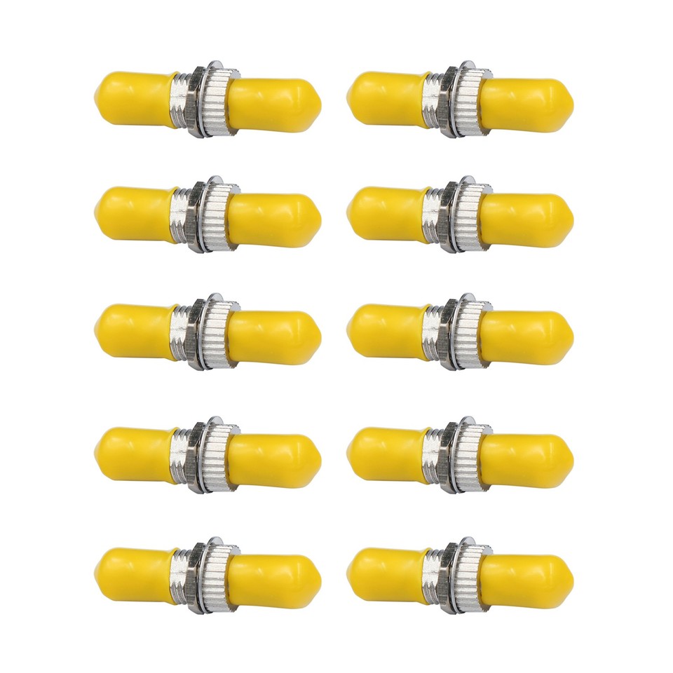 10Pack Copper ST-ST Fiber Optic Adapter Connector Type ST/ST Simplex ...