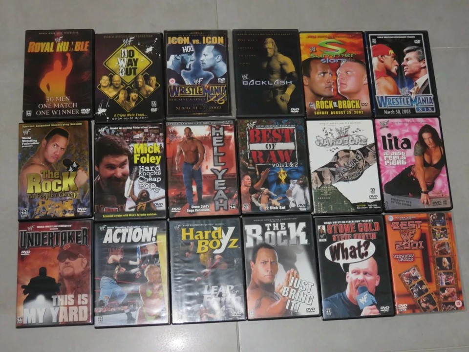 WWE / WWF DVD Blu-Ray Lot Bundle RARE OOP PPV Anthology Sampler +240 ...