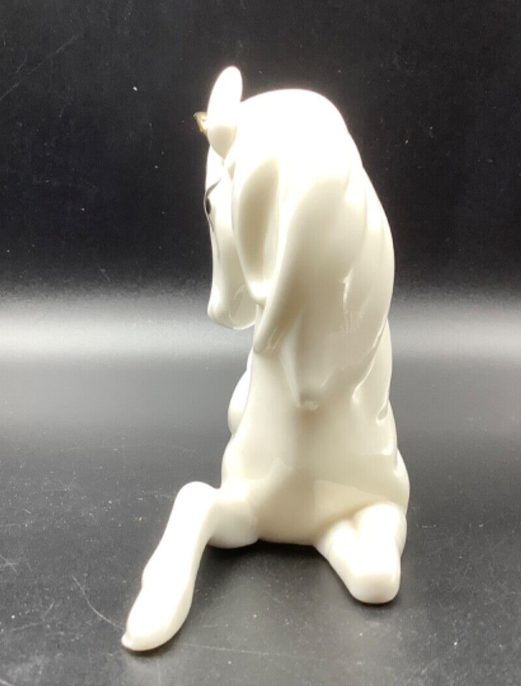 White Unicorn Ceramic Figurine, Gold Horn, Enesco, 6” long, 3.75” tall ...