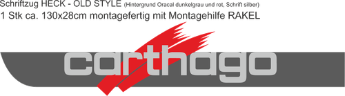 Aufkleber CARTHAGO Wohnwagen, Wohnmobil, Caravan Heck, OLD STYLE 130cm ...