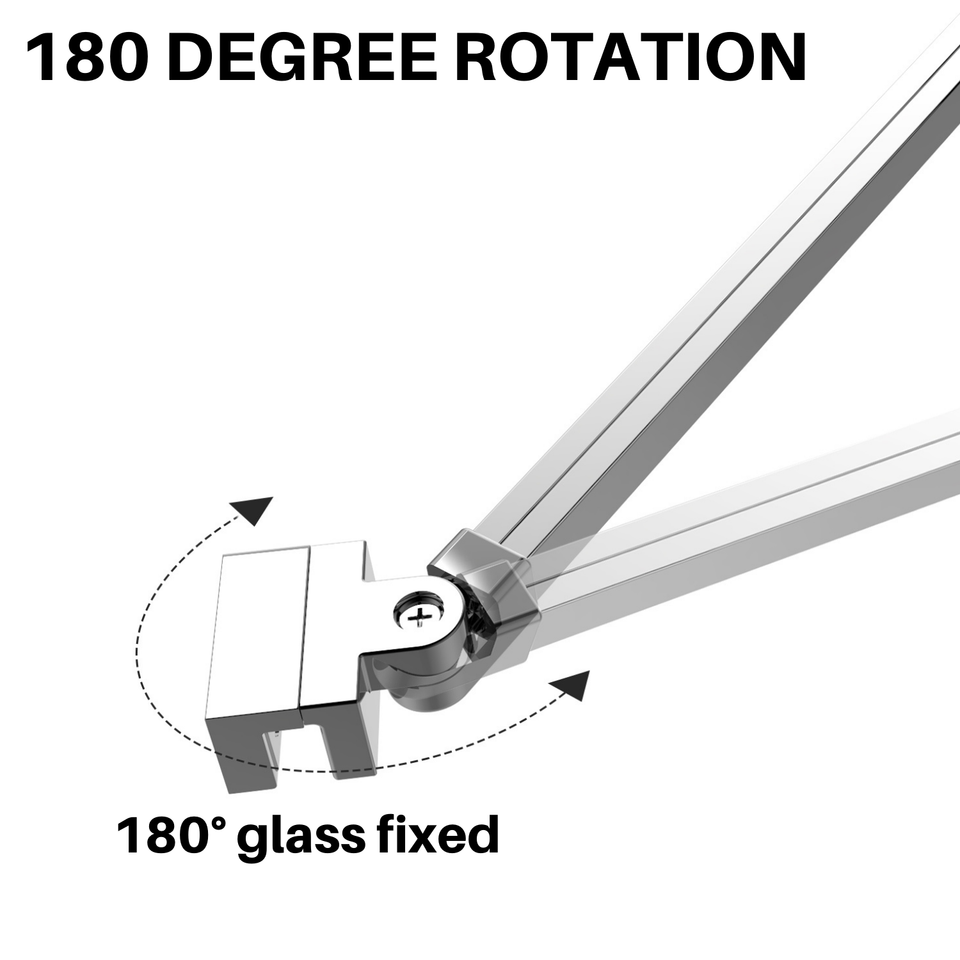 EMKE Shower Screen Door Angled Support Bar Arm Rotatable For 6 - 8mm ...