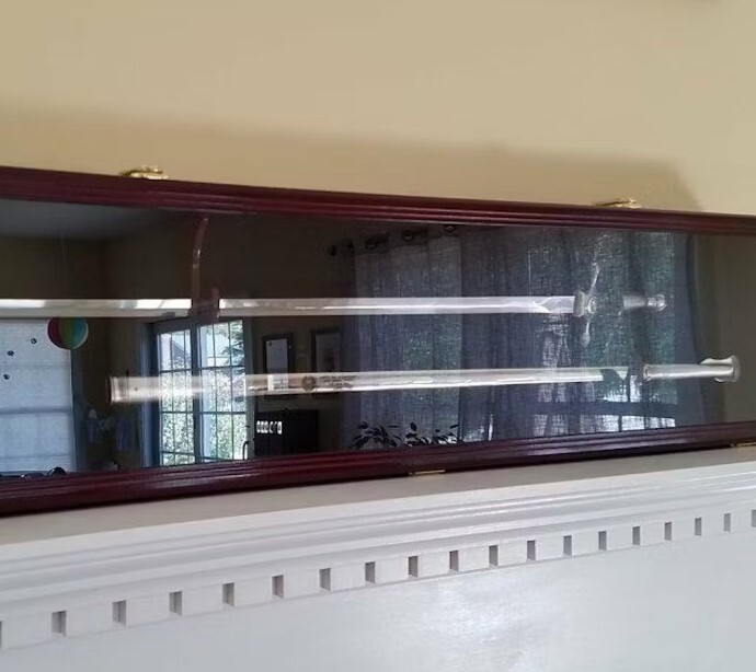 Sword Display Case Walnut & White Saber USMC NCO Navy Katana Blade Wood ...