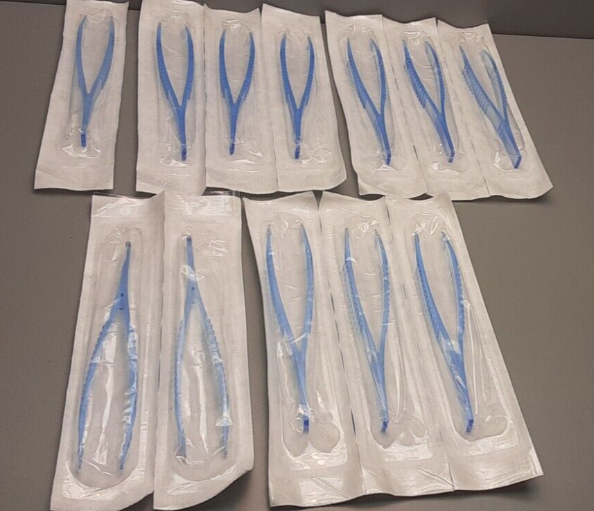 Unomedical Disposable Sterile Forceps with Blunt Tip - Lot of (12 ...