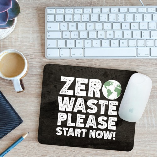 Zero Waste Mouse Mat Pad Recycling Recycle Start Now Gift 24cm x 19cm ...