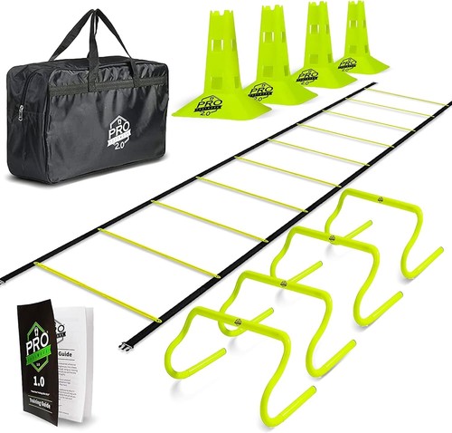 Speed Ladder Training Kit with Speed Hurdles, Jump Rope & Cones - Must ...