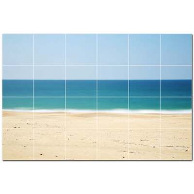 Beach Ceramic Tile Wall Mural PT500069. 25.5" W x 17" H (24) 4.25 tiles ...