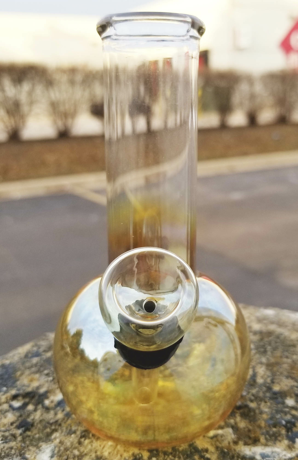 Golden Nugget Bong Bubbler 24KT Gold Fumed Color Changing Water Pipe ...