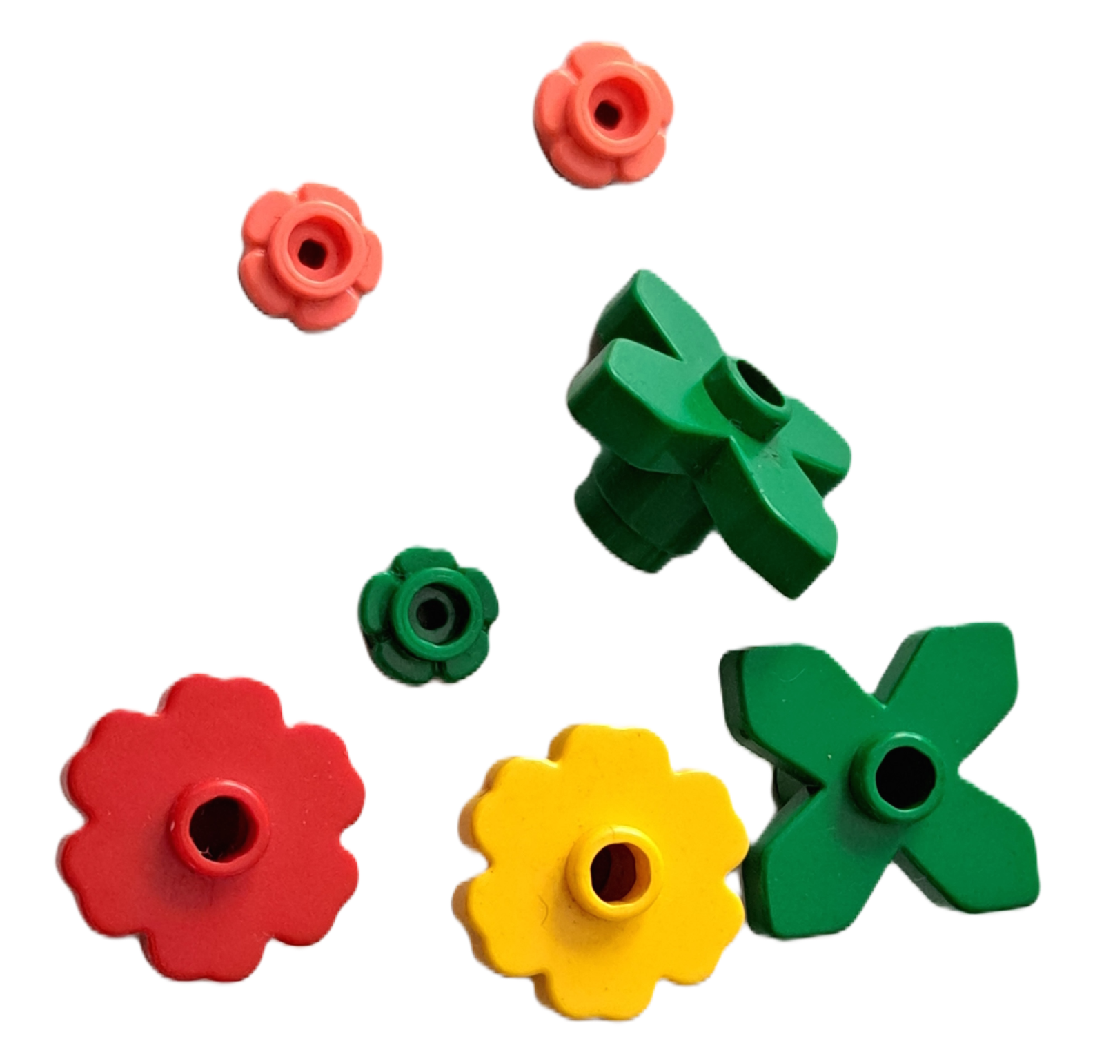 LEGO PLANT FLOWER 2xROUNDED OPEN STUD 4728, 2xLEAVES ANGULAR 4727 3x ...