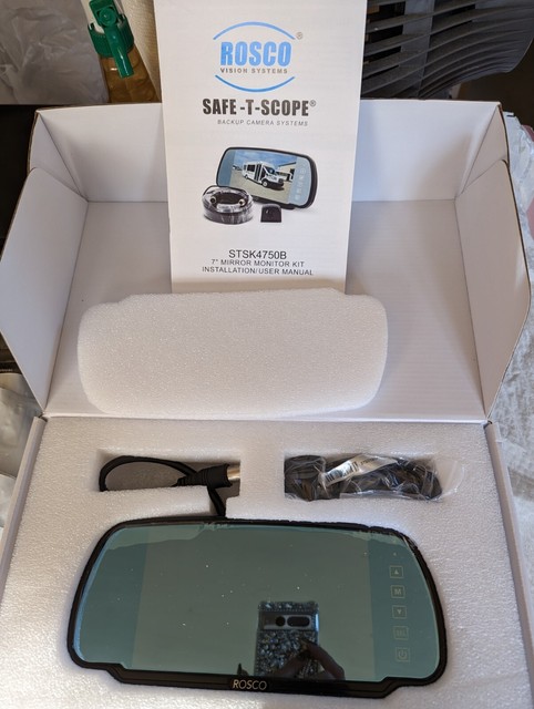 ROSCO VISION SYSTEMS STSK4750B 7" BACKUP MIRROR CAM KIT for sale online ...