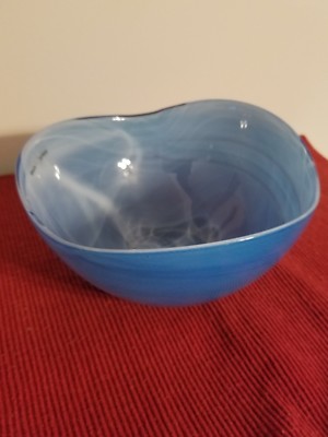 BLUE GLASS MARBLE BOWL MADE IN TURKEY | eBay