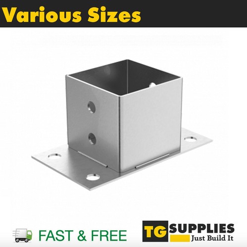 Galvanised Bolt Down Post Support Square Post Bracket Post Base Post ...