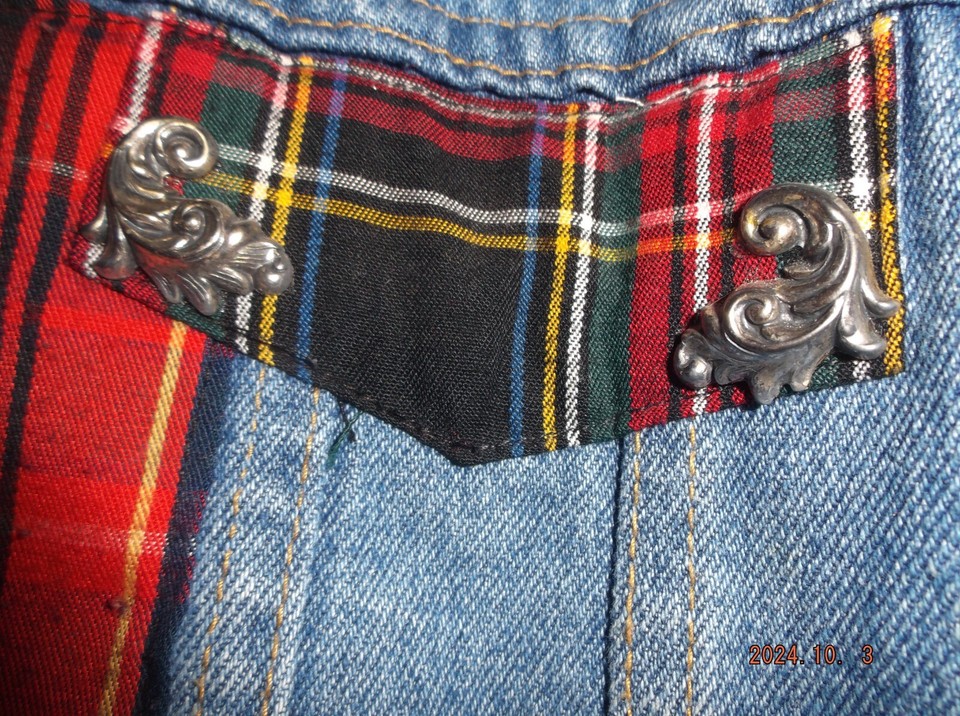 Vintage Elizabeth Collier and Company Denim, Plaid & Cool Silvertone ...