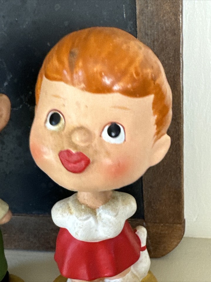 2 Vintage Antique Lego Japan Nodder Bobblehead Bowling Champ Kissing ...
