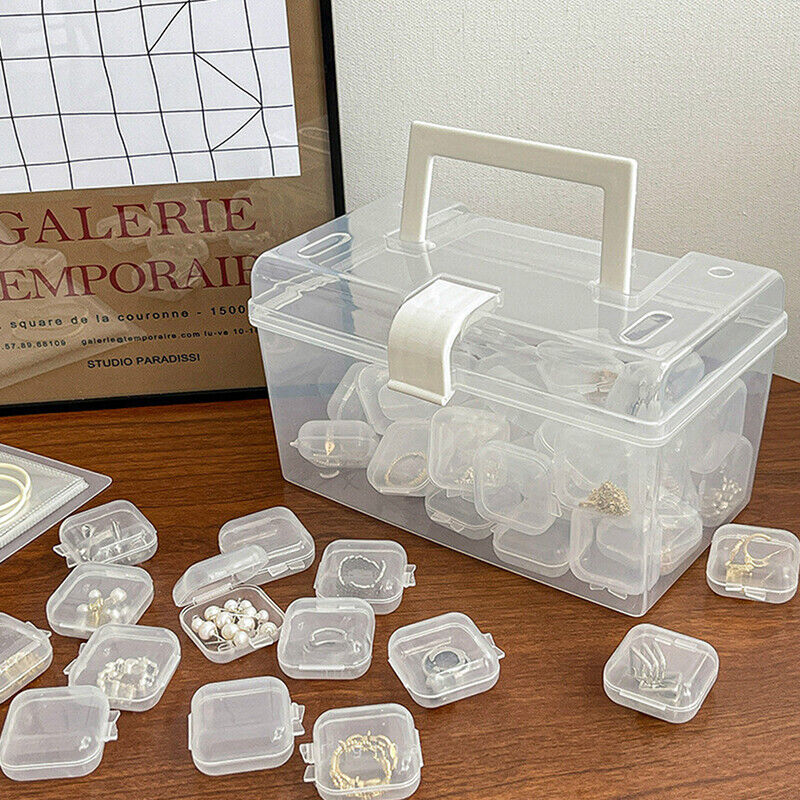 10PCS Mini Storage Box Transparent Square Plastic Box Empty Case for ...