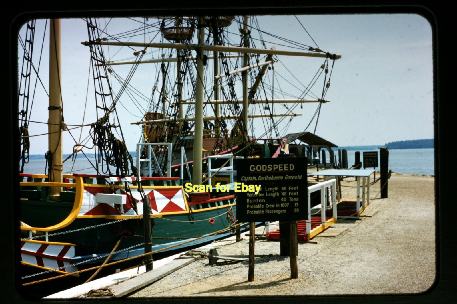Godspeed Ship at Jamestown, Virginia in 1950's, Original Slide aa 1-18a ...
