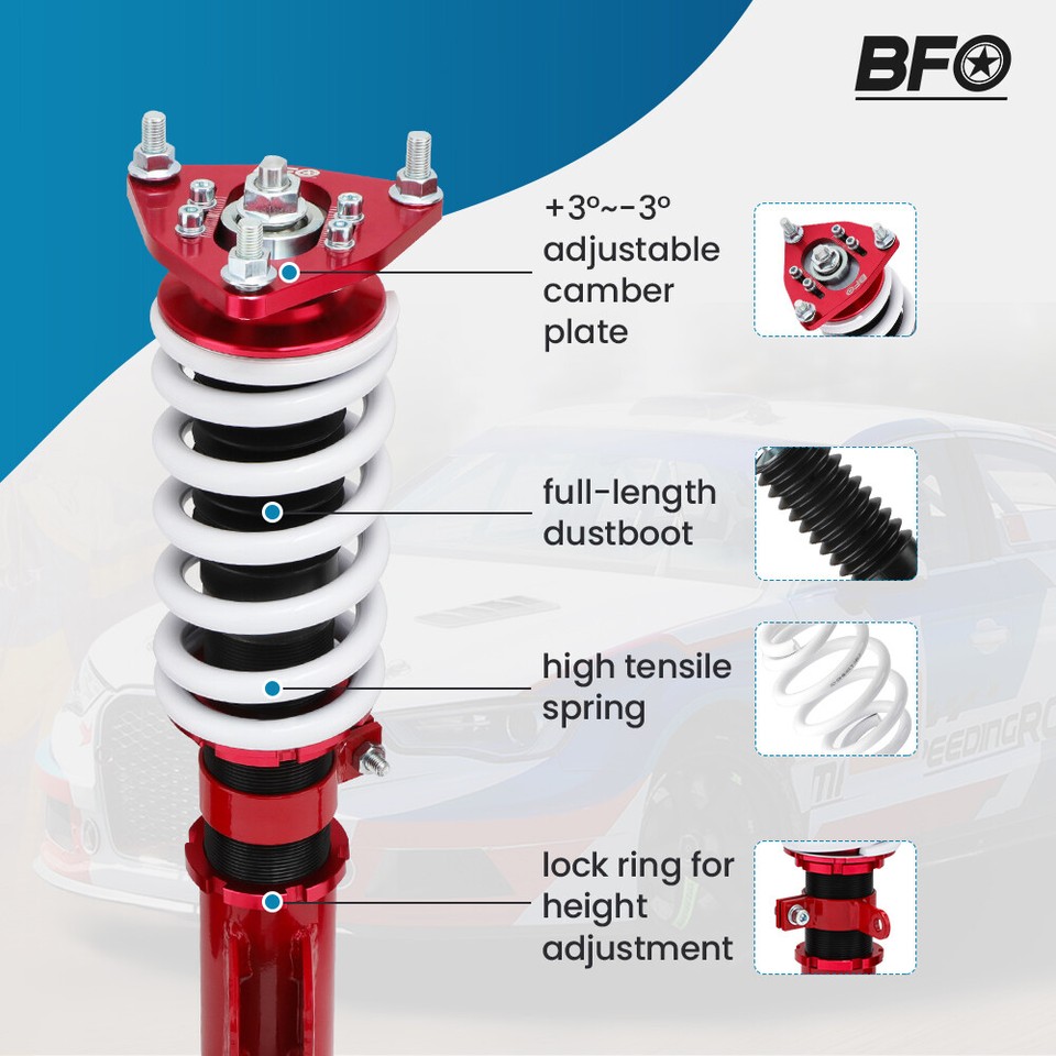 BFO Coilovers Shocks Struts Lowering Kit For Mitsubishi Lancer 2008 ...