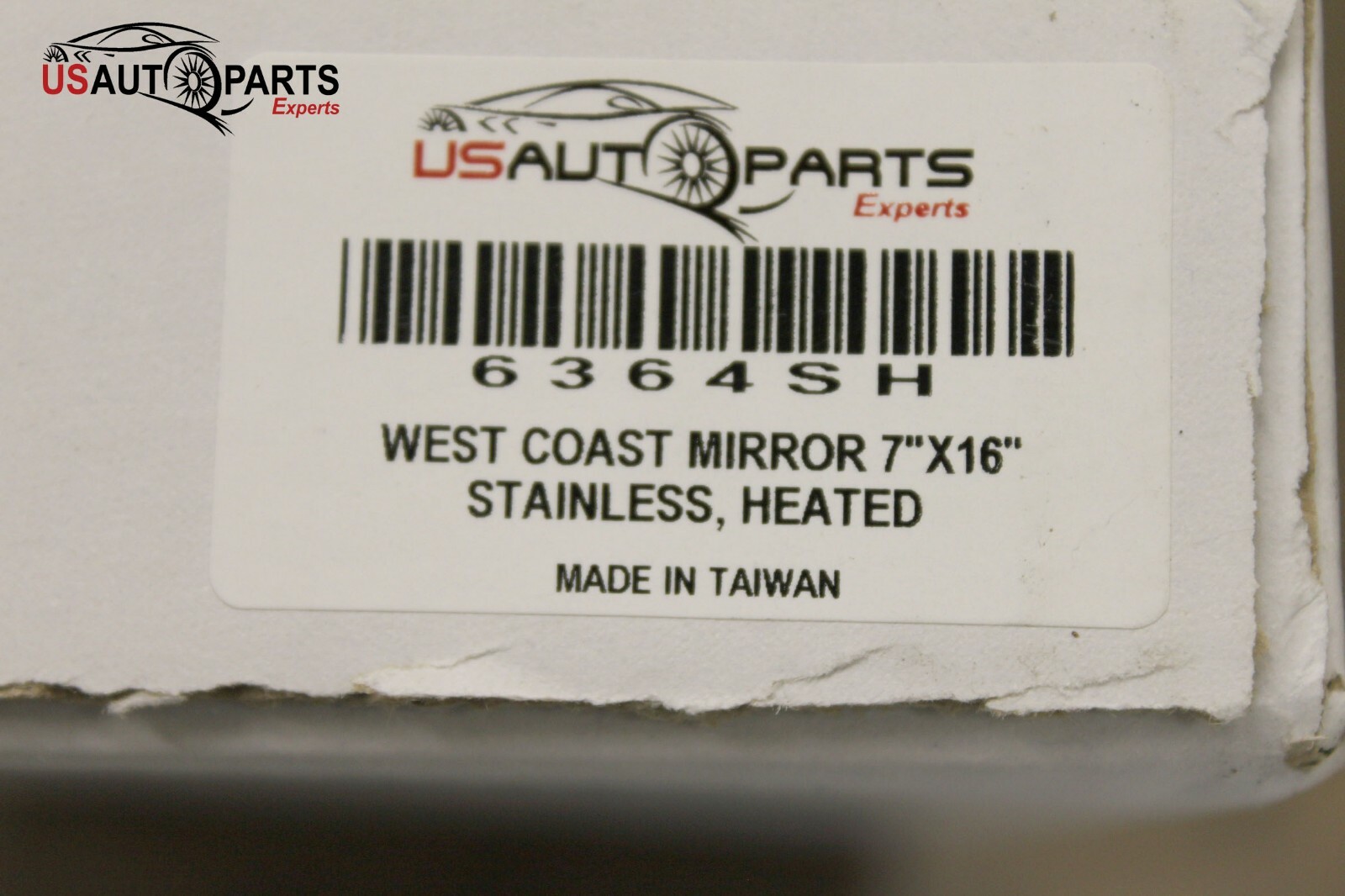 MIRROR STAINLESS STEEL WEST COAST 7"X16" HEATED FOR HEAVY DUTY TRUCKS ...