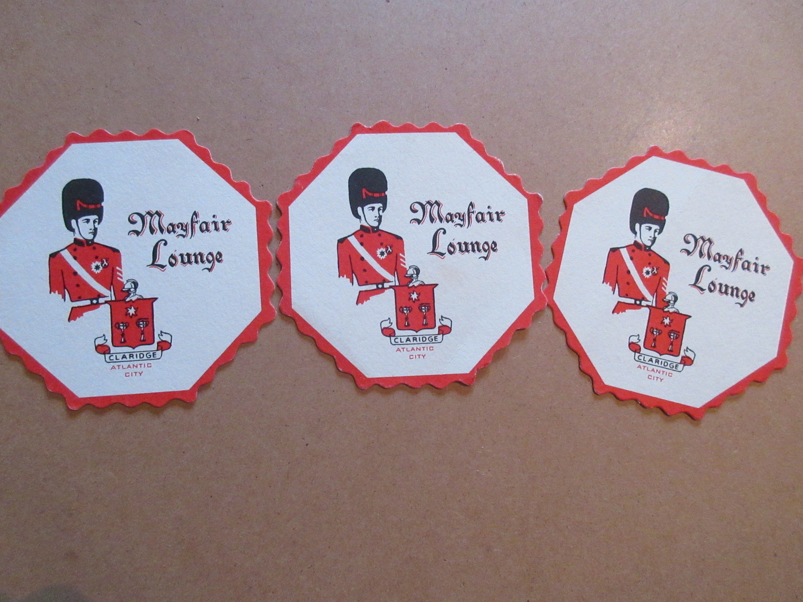 LOT of 3 MAYFAIR LOUNGE COASTERS CLARIDGE CASINO ATLANTIC CITY | eBay