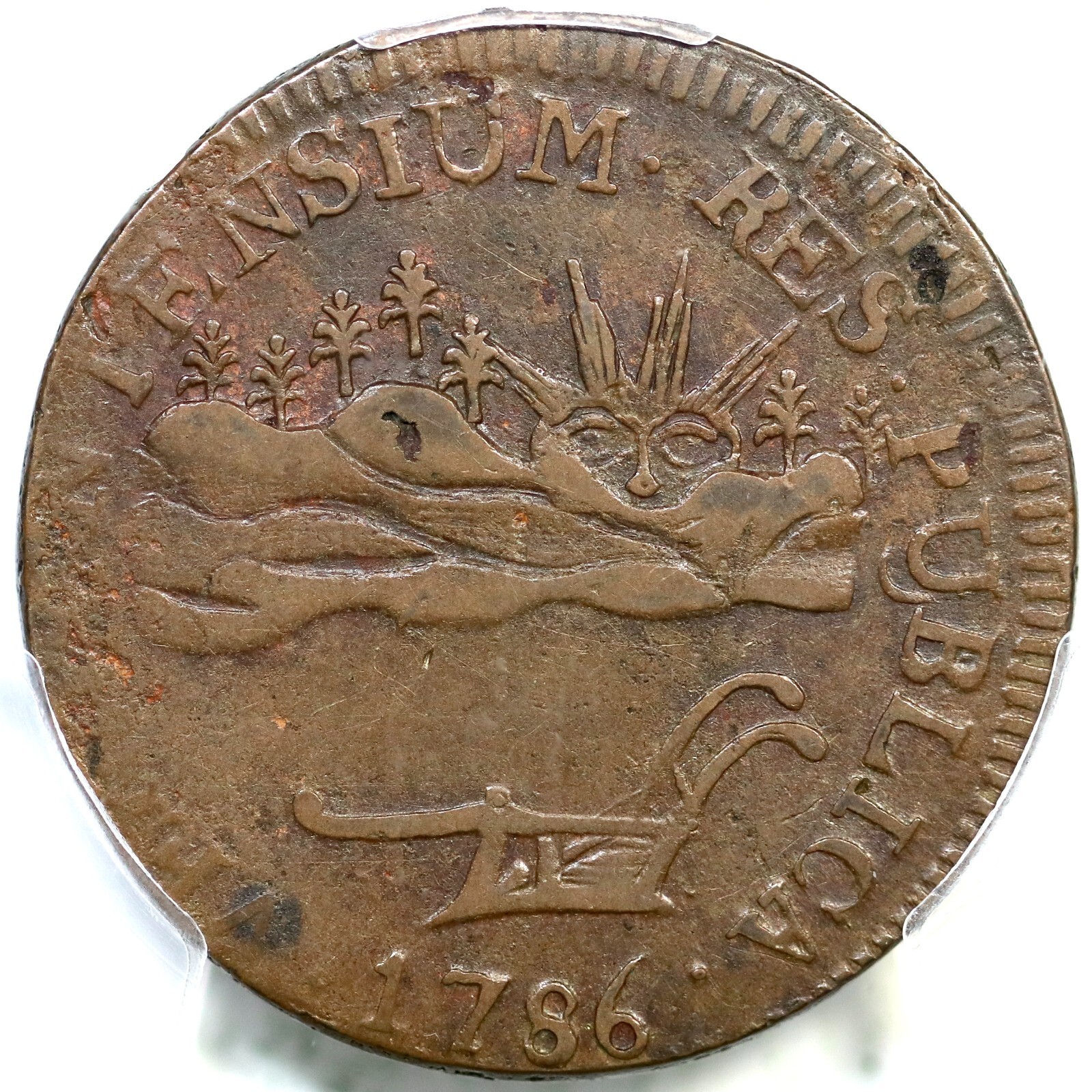 1786 RR-6 R-3 PCGS VF 35 VERMONTENSIUM Landscape Vermont Colonial ...