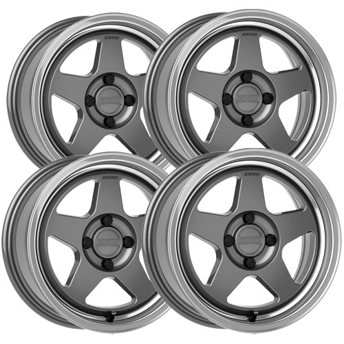 (Set of 4) Kansei K12GM KNP 15x8 4x100 +25mm Gunmetal Wheels Rims 15 ...