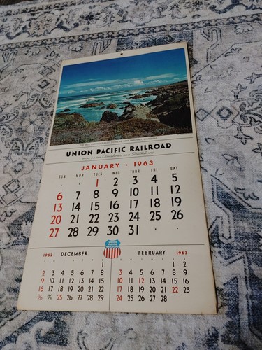1963 Union Pacific Railroad 12 Month Calendar, 23x12.5 Inches | eBay