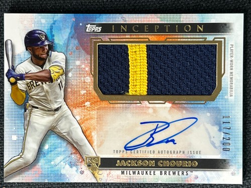 2024 Topps Inception APC-JCH Jackson Chourio RC Rookie PW Patch Auto ...