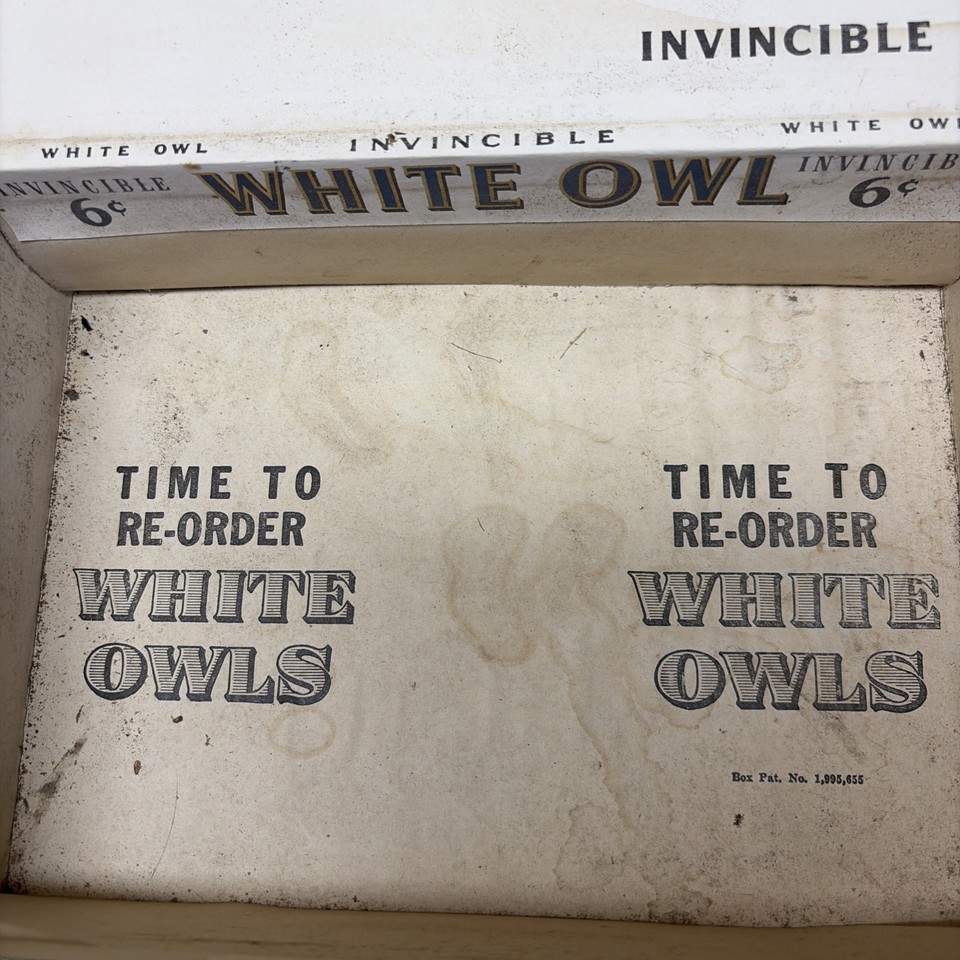 Vintage White Owl Brand Cigar Box Invincible 6 cents with a 50 Cent Tax ...