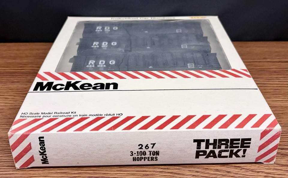 McKean HO #267 Three Pack of 100 Ton Hoppers, Reading *UNUSED* Missing ...