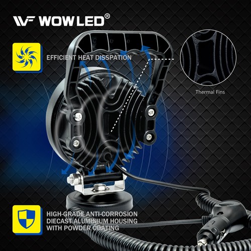 WOWLED 12V 72W Combo Beam Magnetic Base Round LED Light Pod for Trucks ...