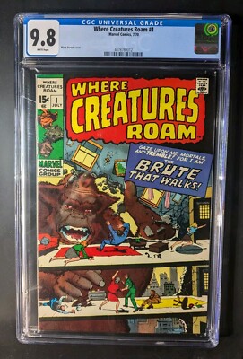 Where Creatures Roam #1 (Marvel Comics 1970) CGC 9.8, WHITE PAGES, 1 of ...