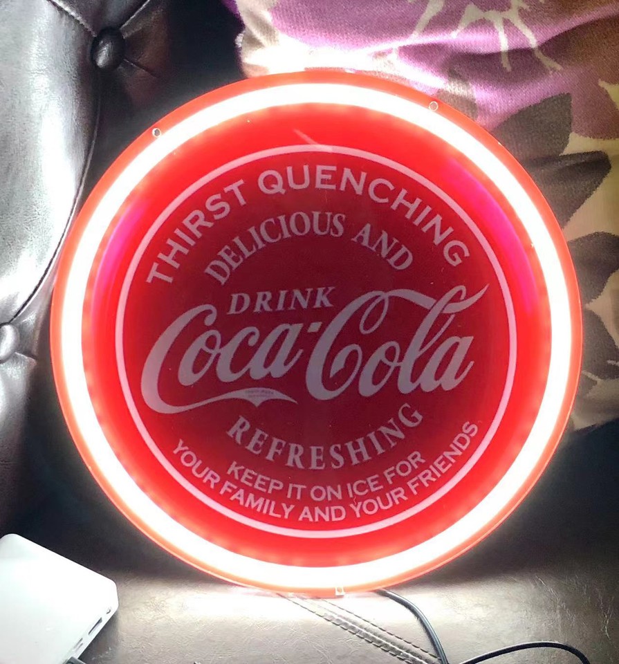 Coke Cola Soda Drink Store Bike Poster Silicone LED NEON Light Sign 12 ...