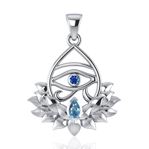 Pendentif En Argent Sterling 925 De L'Œil D'Horus Lotus Égyptien ...