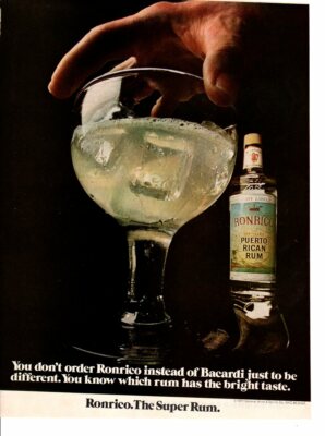 Vintage advertising print Alcohol Ronrico Rum Super Rum instead of ...