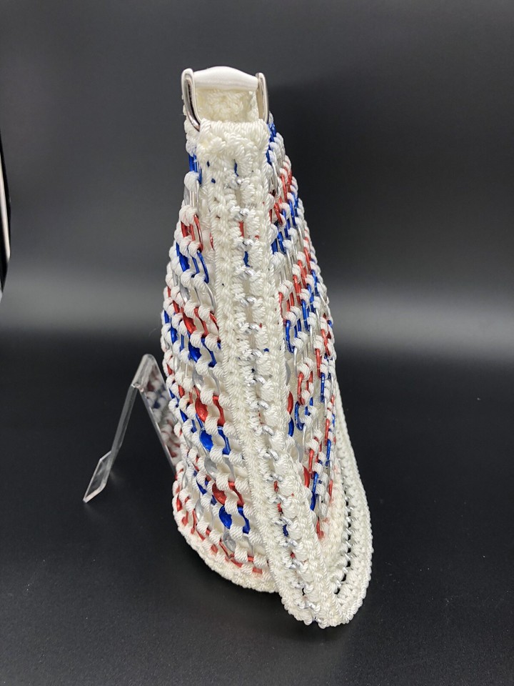 HANDMADE SODA POP TOP TAB WOVEN HANDBAG PATRIOTIC BAG RED WHITE & BLUE ...