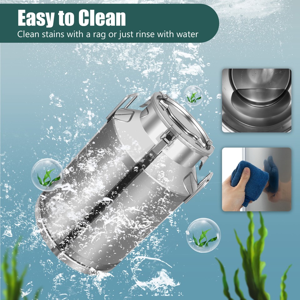 60L Stainless Steel Milk Can Airtight Milk Bucket Storage Barrel with ...