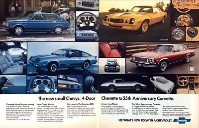 1978 25th Anniversary Corvette Camaro Z-28 Chevette photo 2page vintage ...