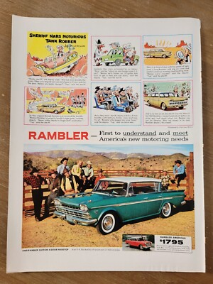 Vintage 1960 Rambler 4 Door Custom Hardtop Print Ad Advertisement | eBay