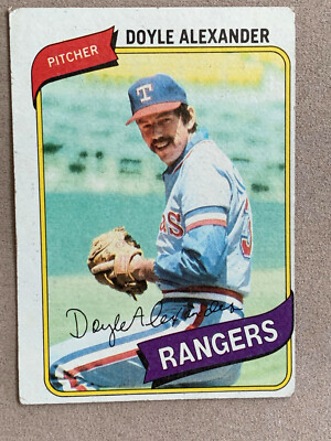 1980 TOPPS BASEBALL CARD #67 DOYLE ALEXANDER TEXAS RANGERS EX/NM FREE ...