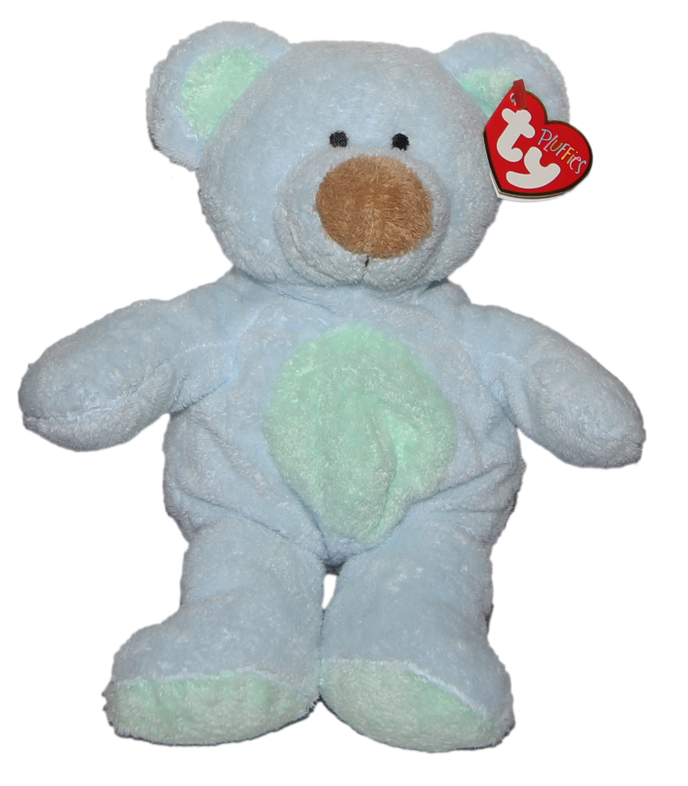 Ty Pluffies Bluebeary Bear Blue Green Soft Tylux 9in Plush 2002 for ...
