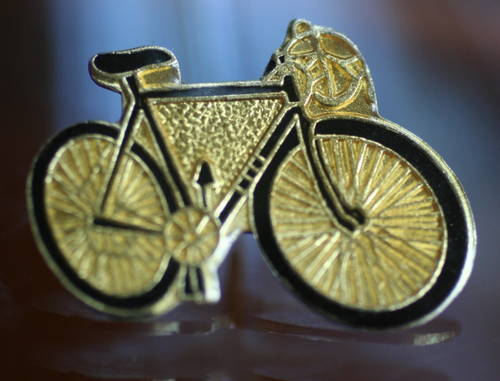 Vintage :* ENAMELED BLACK & GOLD BICYCLE LAPEL PIN :* 1" EX COND | eBay