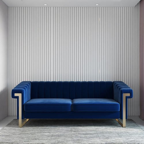 Burchel 83.86'' Square Arm Sofa With Metal Legs | eBay