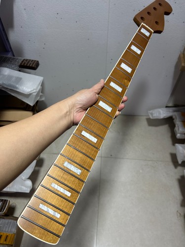 20fret Roasted maple electric BASS neck part 34inch block inlay Satin 5 ...